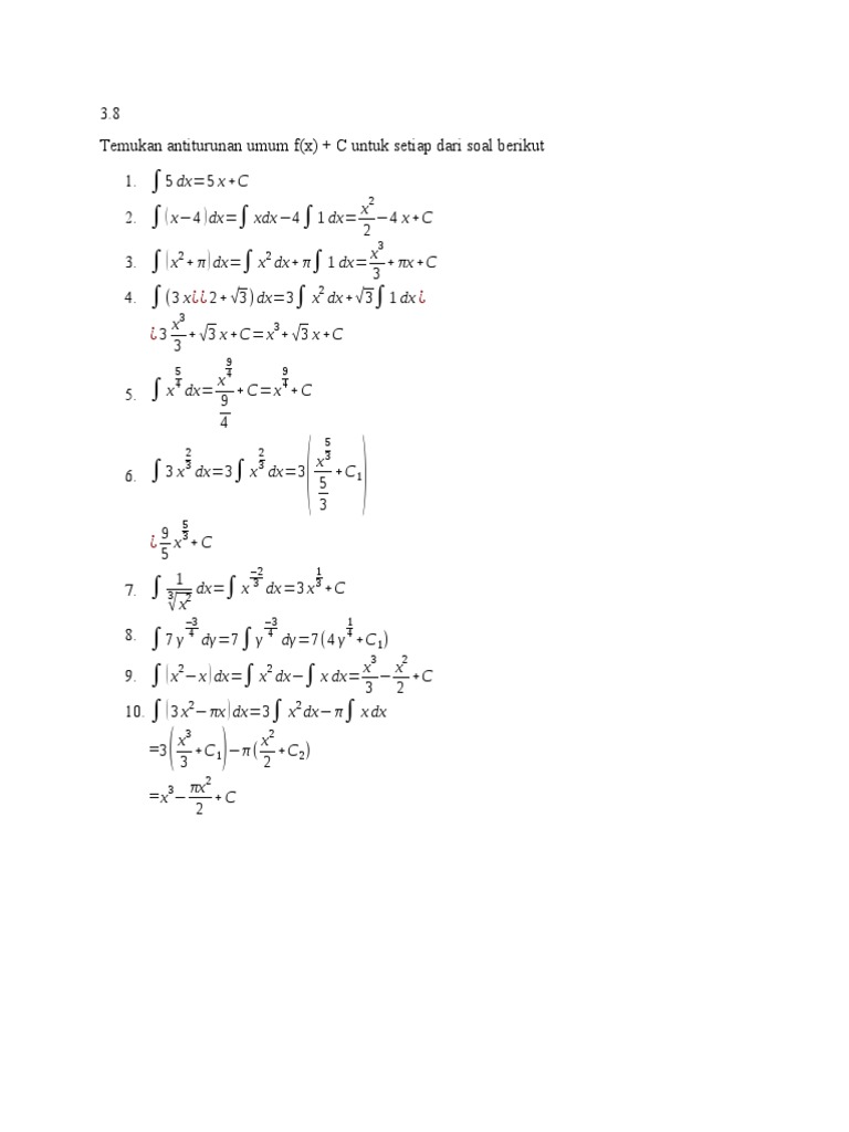 Kelas I - Kalkulus 4 | PDF