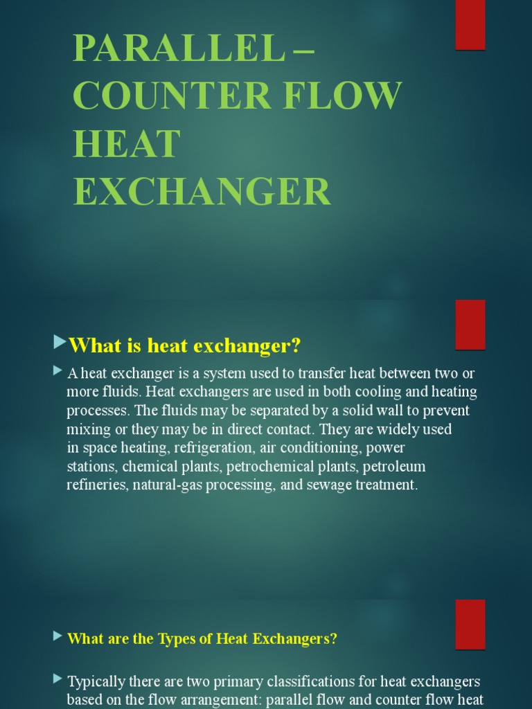 Parallel - Counter Flow Heat Exchanger | PDF | Heat Exchanger | Boiler