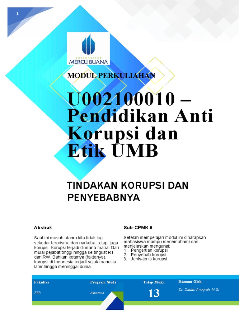 Modul 14 PAK Dan Etik UMB | PDF | Politik