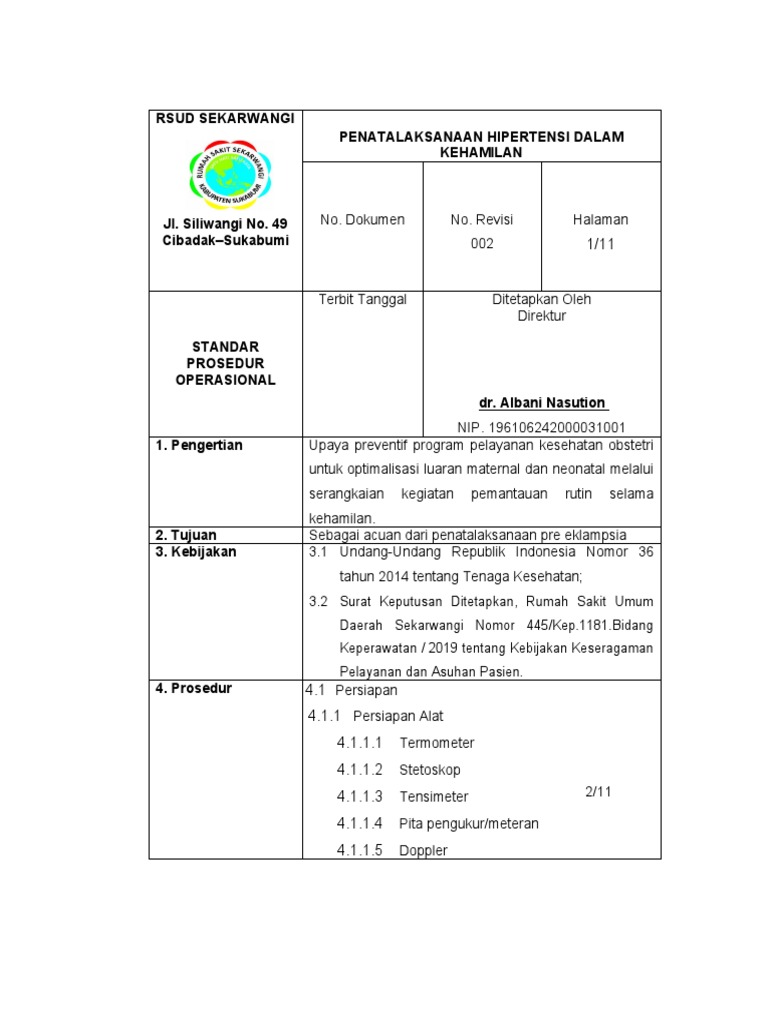 SOP Penatalksanaan HDK | PDF