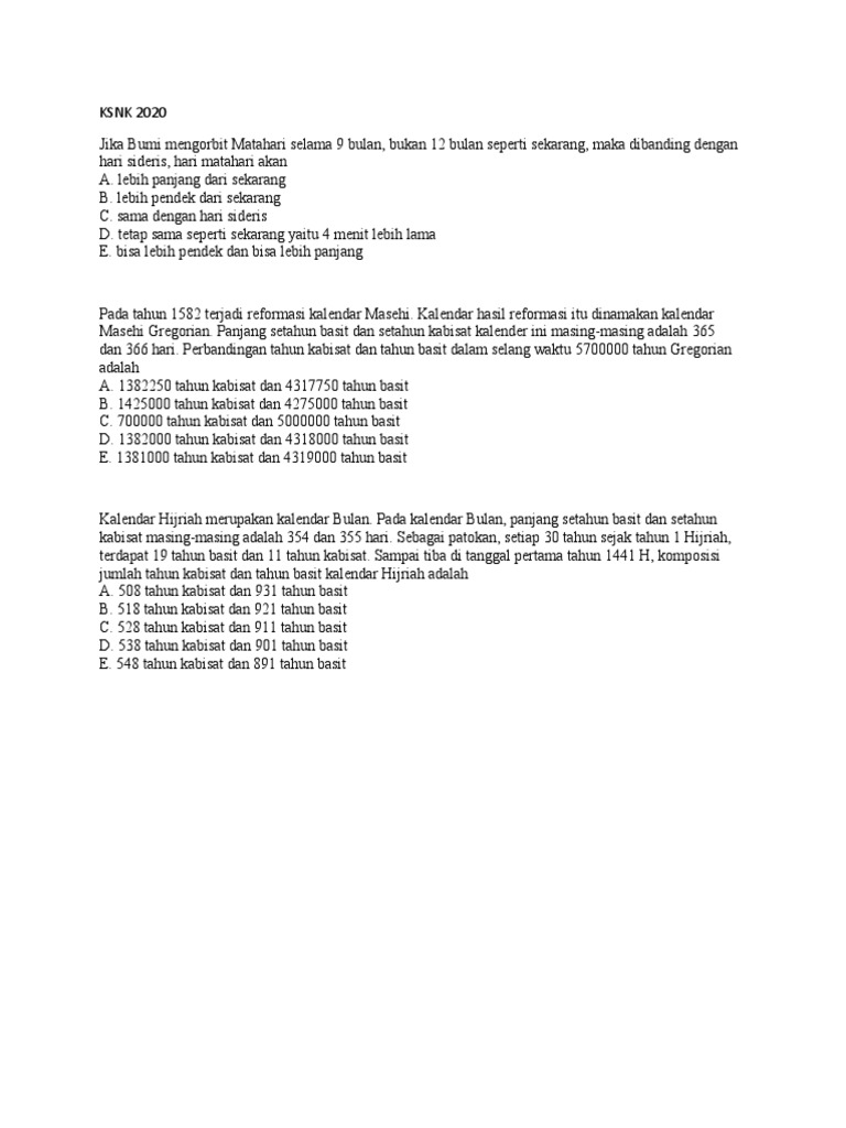 KSOA - Waktu Dan Kalender | PDF | Agama & Spiritualitas