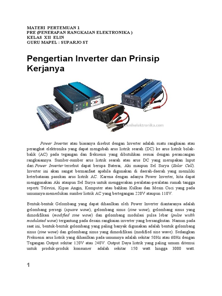 Pengertian dan Cara Kerja Inverter | PDF