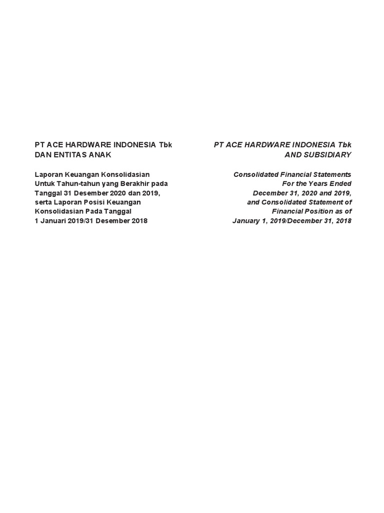 FY 2020 ACES Ace+Hardware+Indonesia+Tbk | PDF