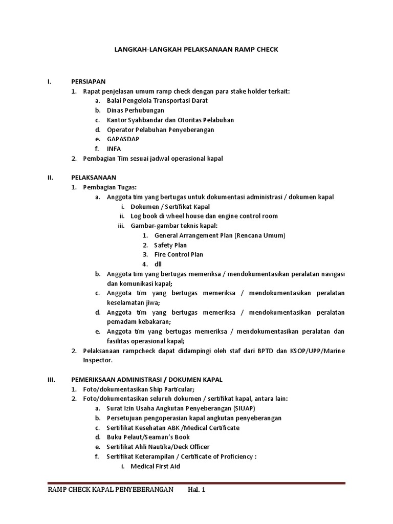Langkah-Langkah Pelaksanaan Ramp Check | PDF