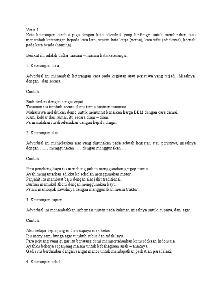 Kata Keterangan | PDF | Filsafat | Seni & Disiplin Bahasa