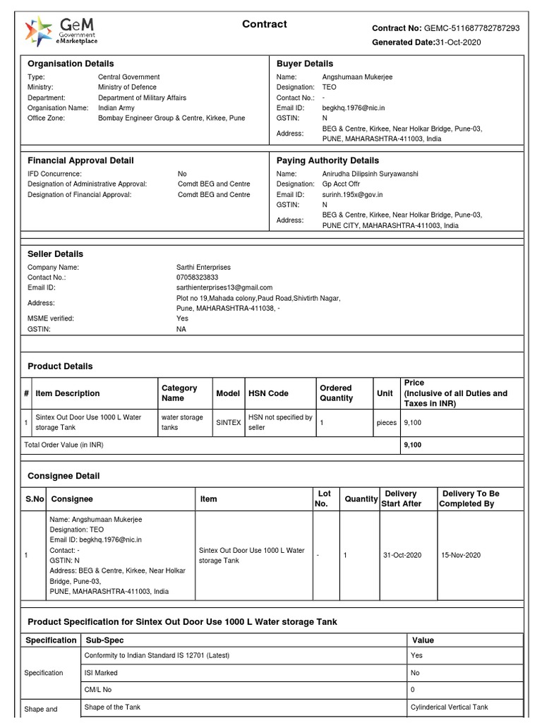 Water Storage Tanks | PDF | Value Added Tax | Invoice