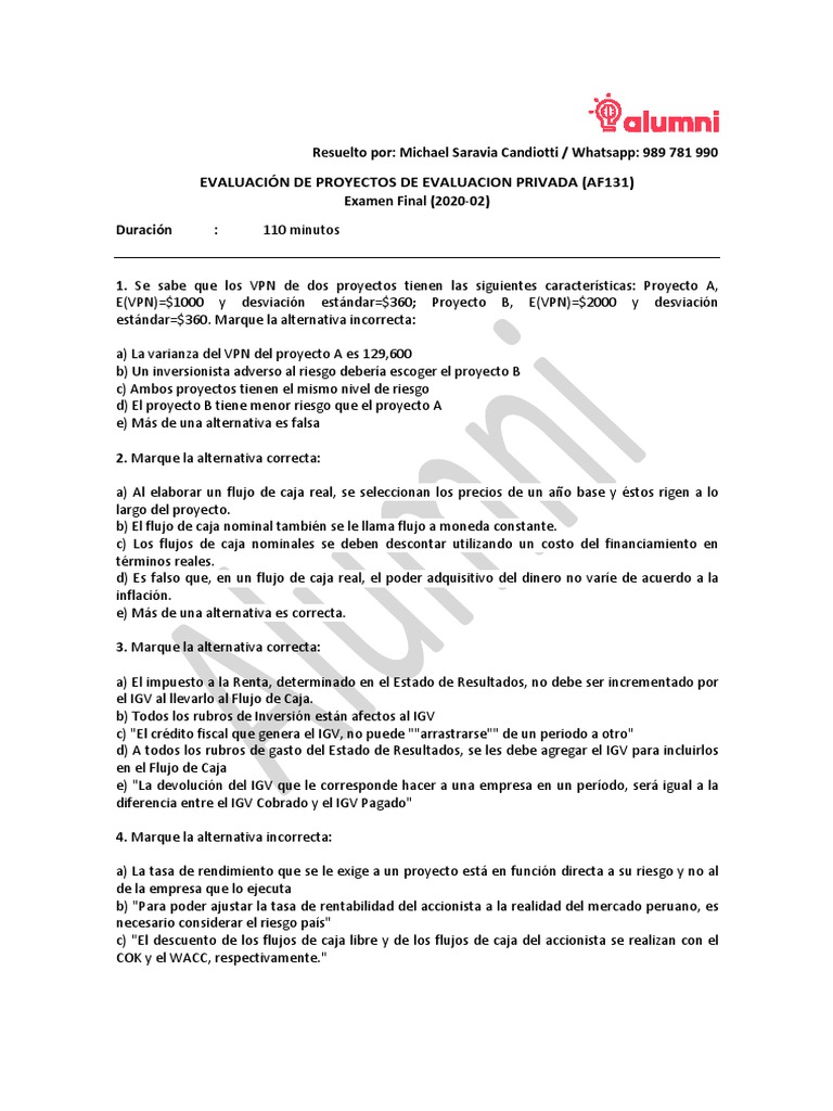 EVA - EF - 202002 - Virtual (Con Claves) V1 | PDF | Modelo de fijación ...
