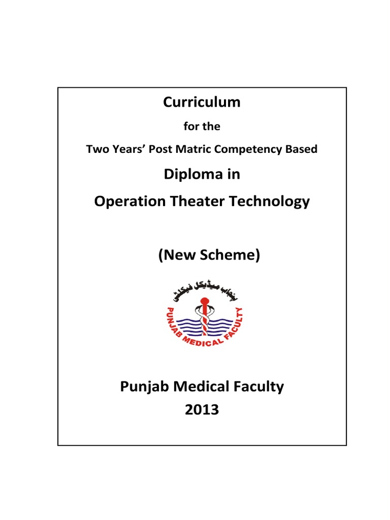 Operation Theater Technician | PDF | Anesthesia | Curriculum