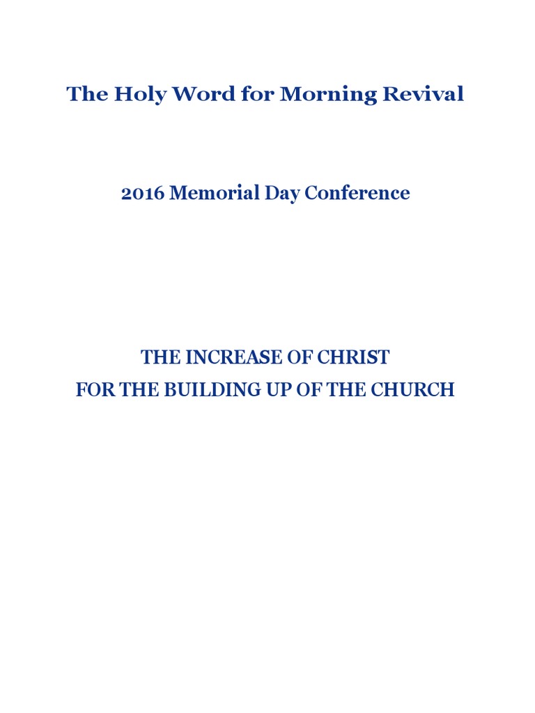 The Holy Word For Morning Revival | PDF | Acts Of The Apostles | Jesus