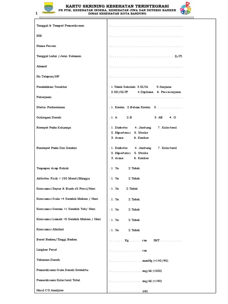 Kartu Skrining PTM 2021 | PDF