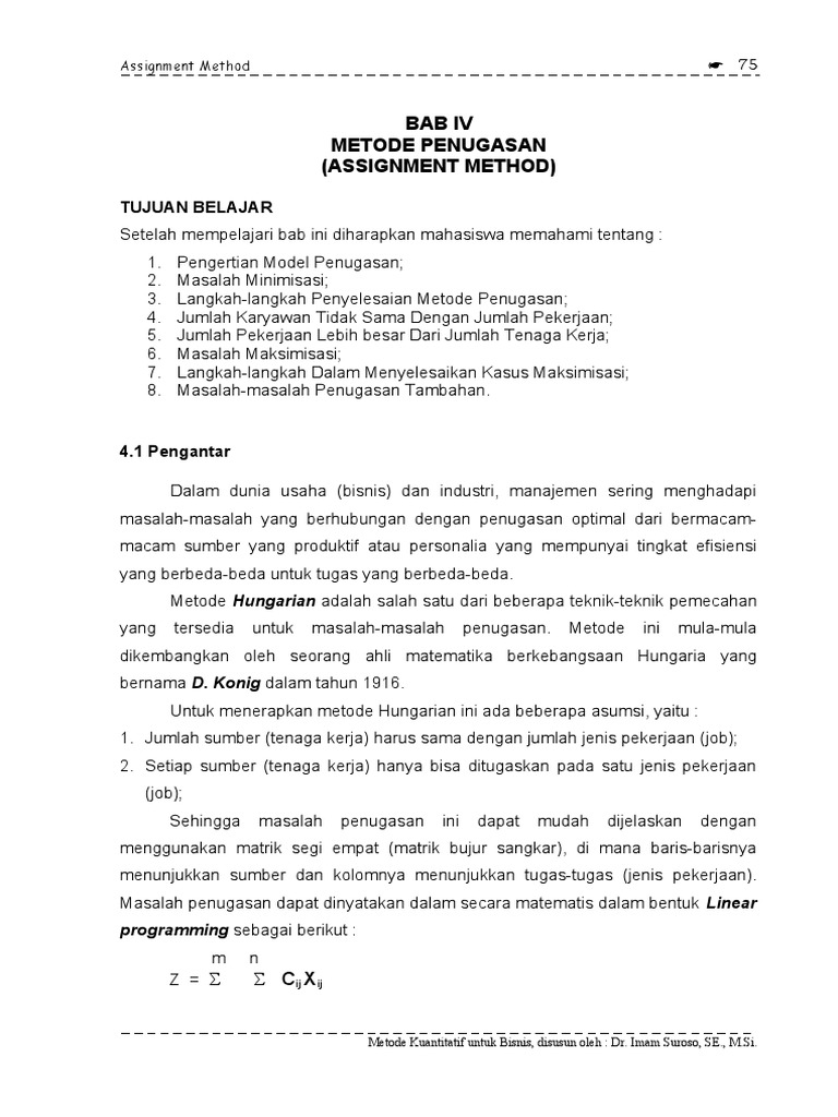 Bab 4 (Assignment) | PDF | Metode & Bahan Ajar