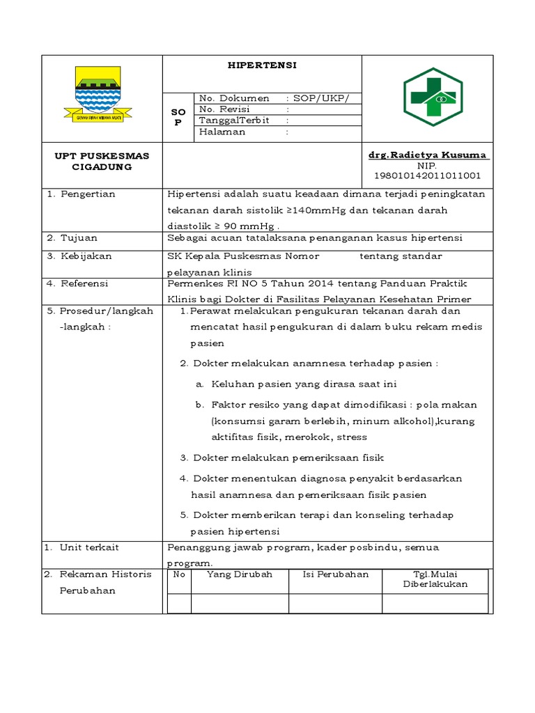 Sop Hipertensi | PDF | Pengembangan Diri | Kesehatan Holistik