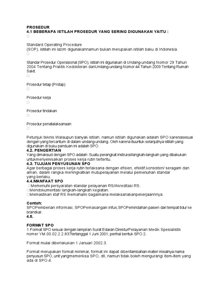Referensi Tata Cara Pembuatan Spo Pdf