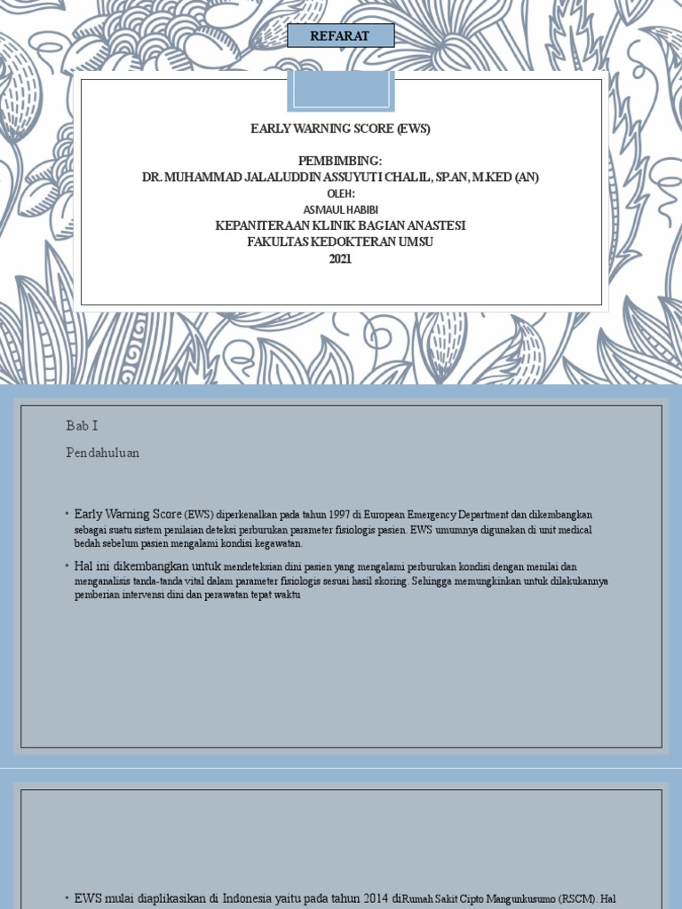 Early Warning Score (Ews) | PDF