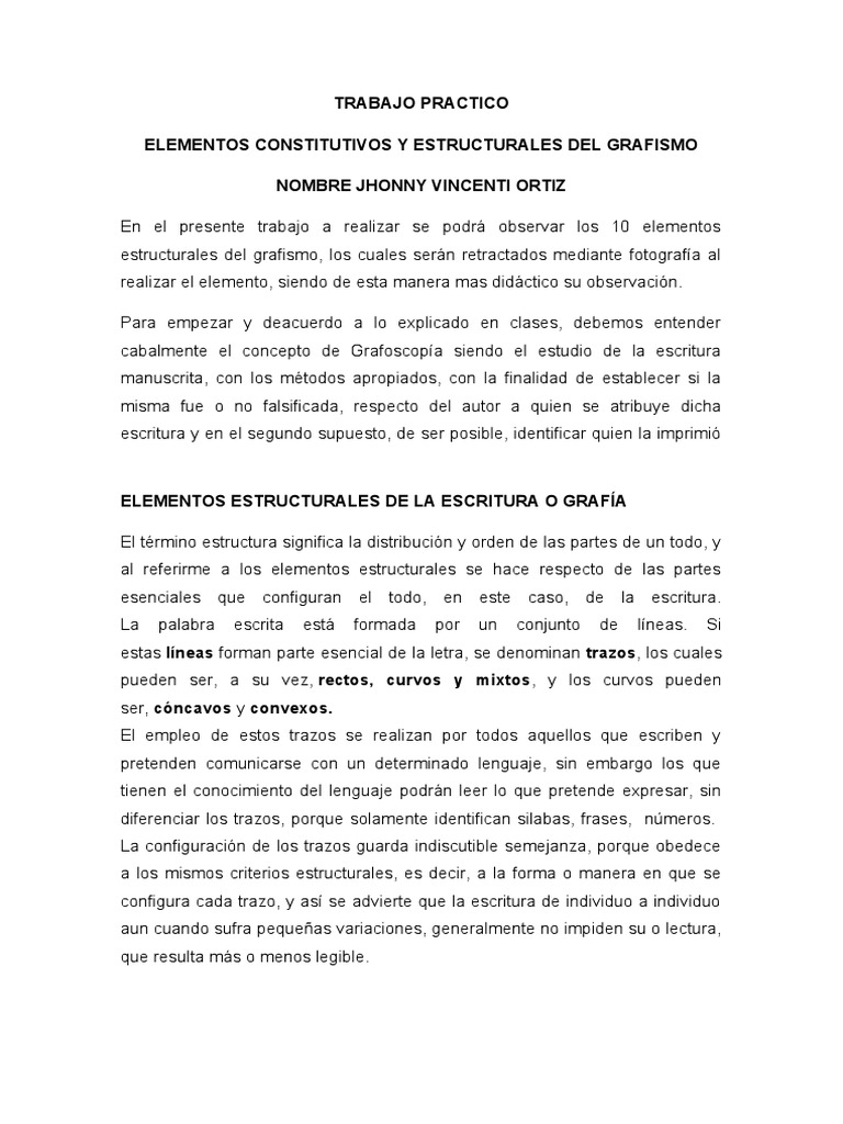 Elementos Constitutivos y Estructurales Del Grafismo | PDF | Escritura ...