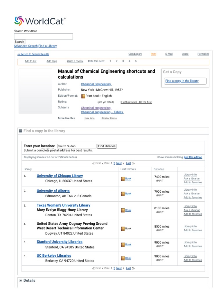 Manual of Chemical Engineering Shortcuts and Calculations (Book, 1953 ...