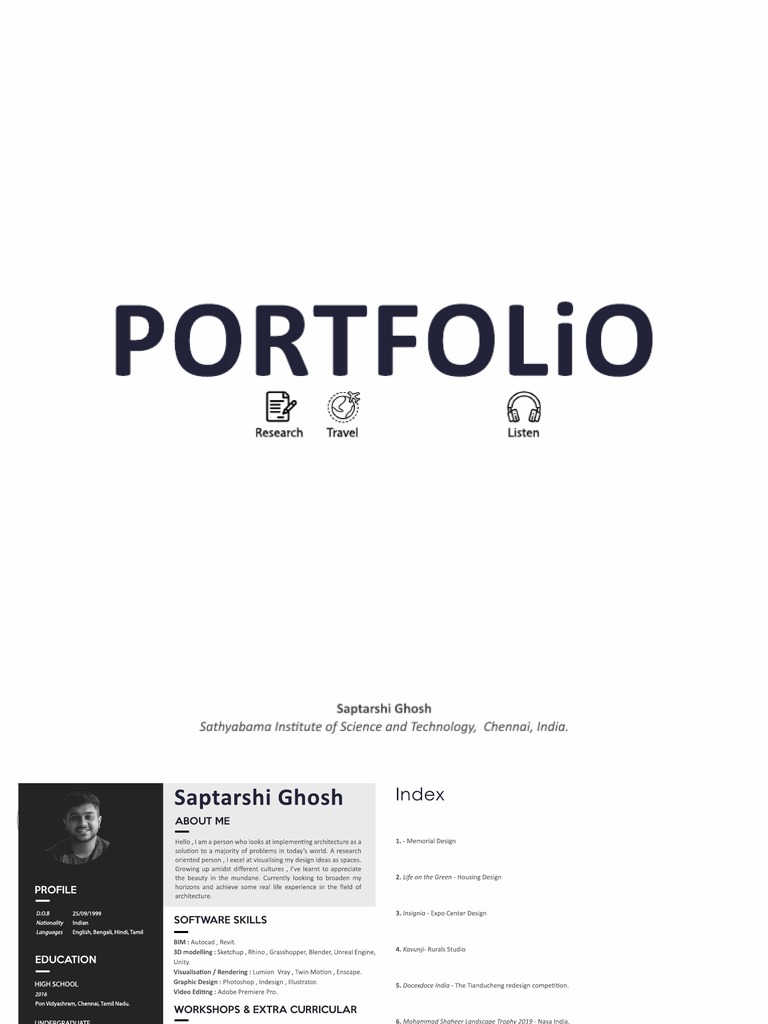 Saptarshi Ghosh Internship Portfolio 2021 | PDF