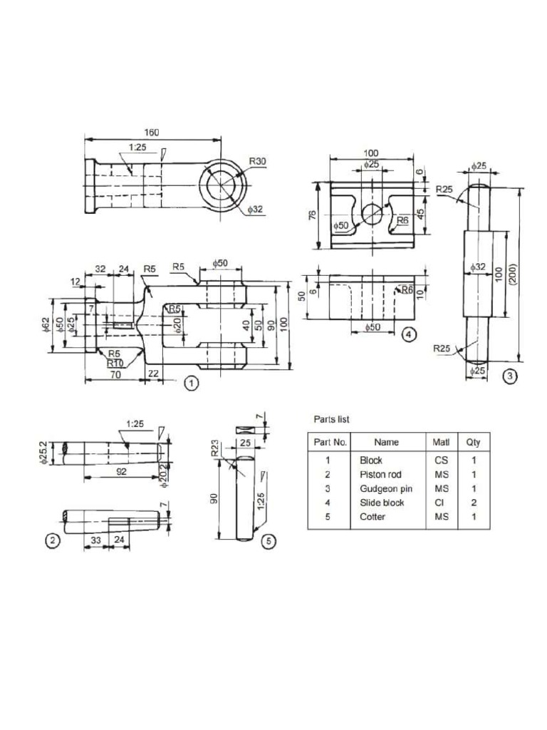 Steam Engine Crossroad Assembly Drawing | PDF
