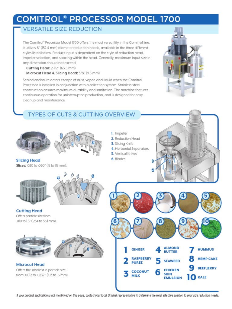 Comitrol Processor Model 1700: Versatile Size Reduction | PDF ...