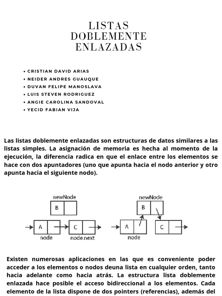 Listas Doblemente Enlazadas | PDF | Recuperación de información ...