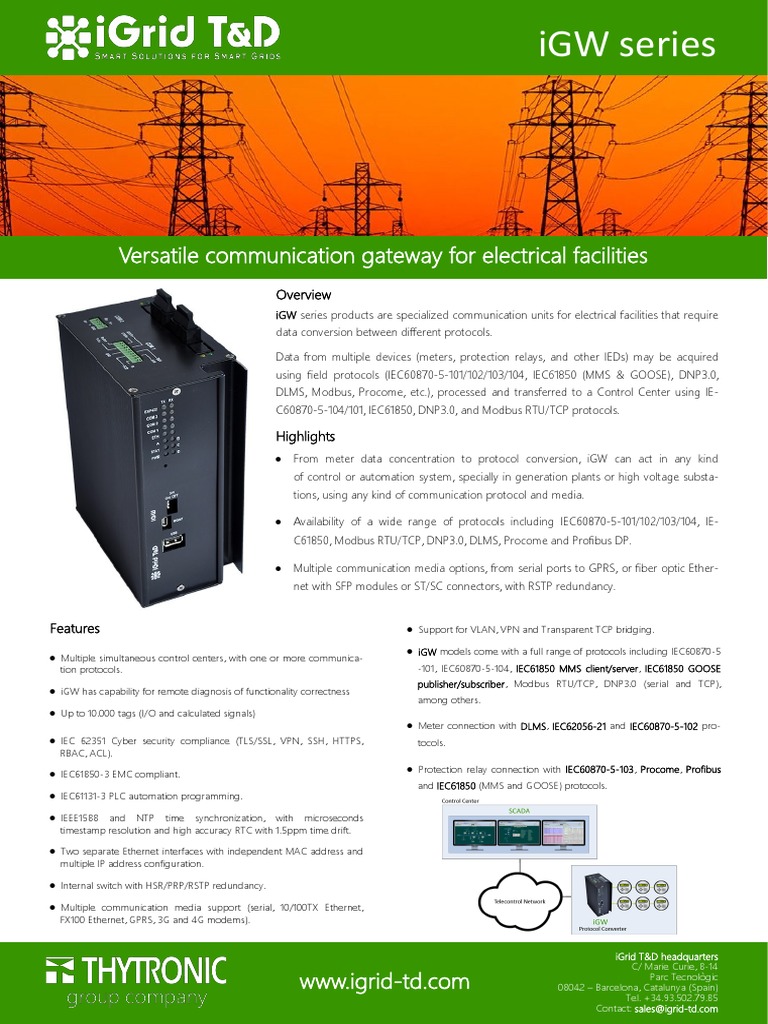 iGW Series: Versatile Communication Gateway For Electrical Facilities ...