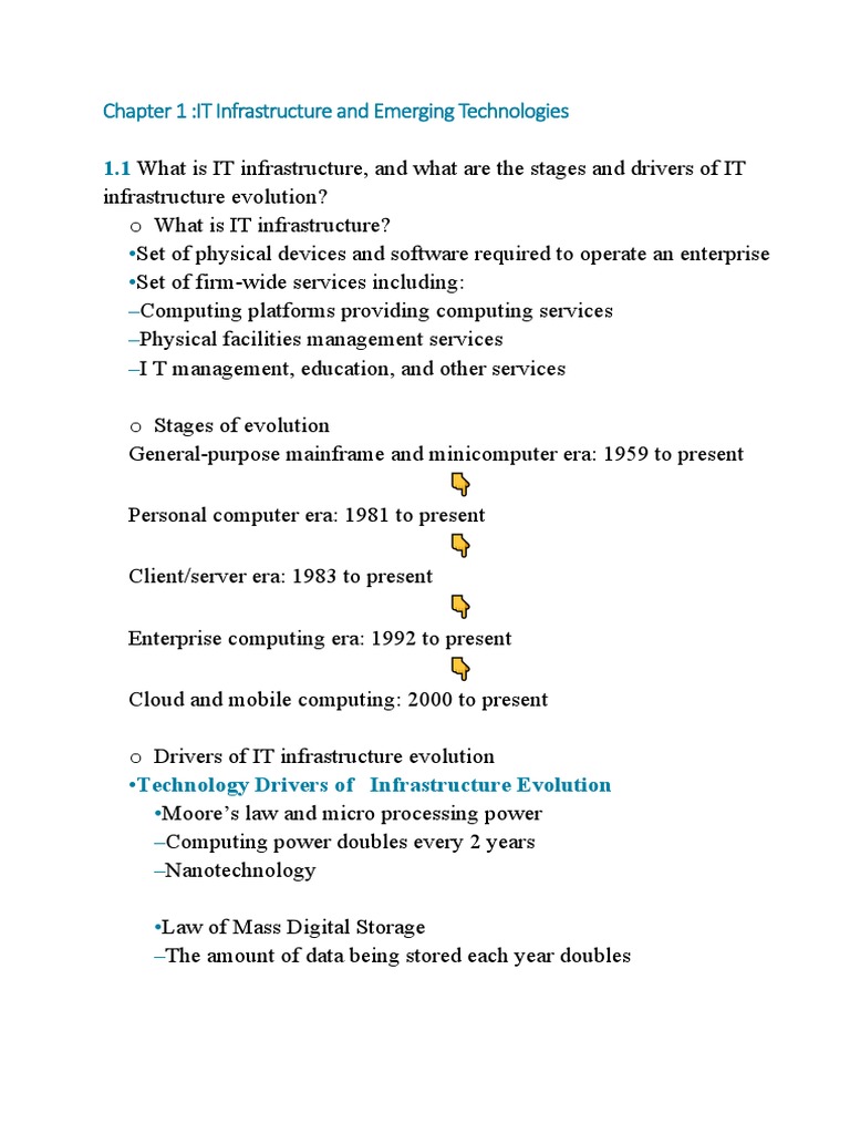 Chapter 1 IT Infrastructure and Emerging Technologies | PDF | Cloud ...