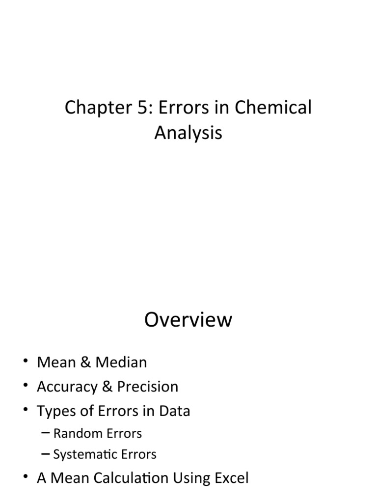 Types and Detection of Errors in Analysis | PDF | Errors And Residuals ...
