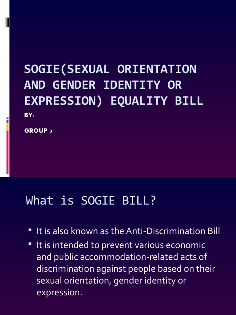 Sogie (Sexual Orientation and Gender Identity and Expression) | PDF