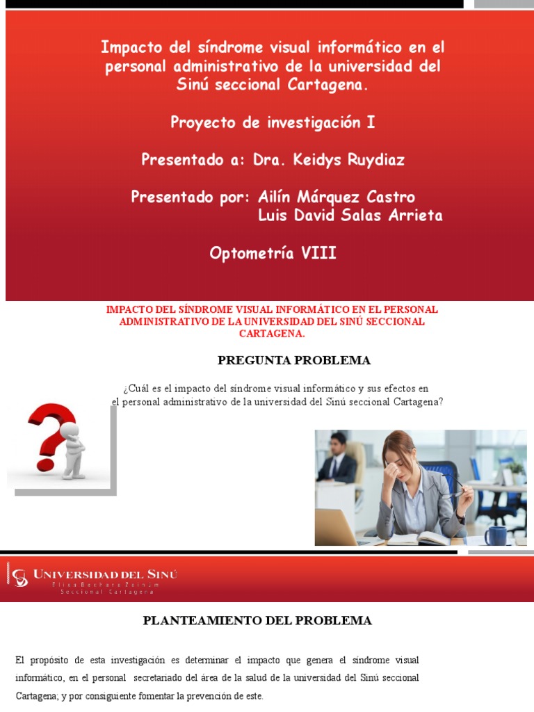 PROYECTO DE INV 1 (IMPACTO DEL SINDROME VISUAL INF) ,,,,, Final | PDF | Estadísticas ...