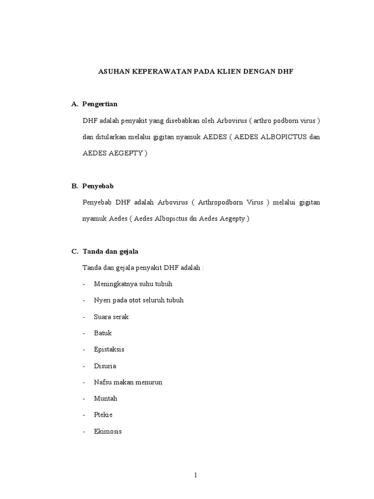 Askep Dengue Hemoraghic Fever2 (DHF) | PDF