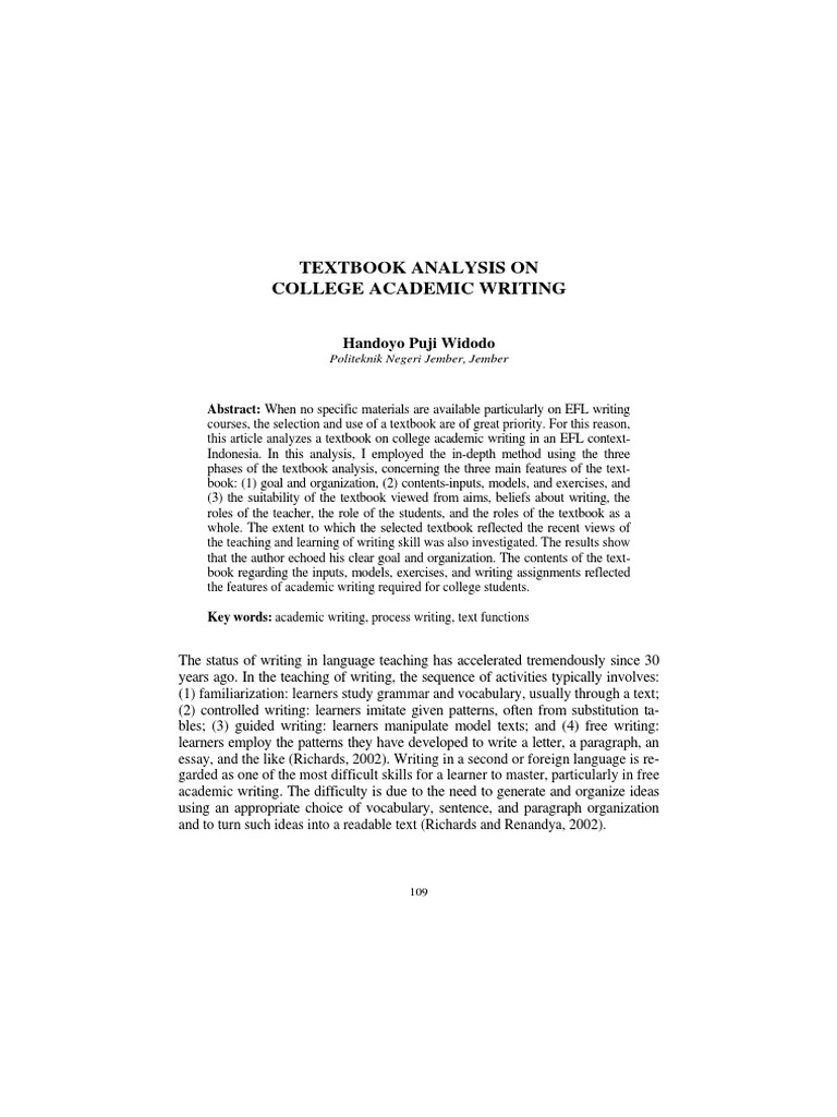 Textbook Analysis On College Academic Writing | PDF | Essays | English ...