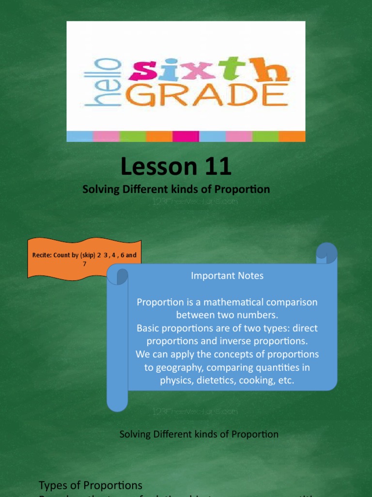 Grade 6 Nov 16 Lesson 11 Types of Proportion | PDF