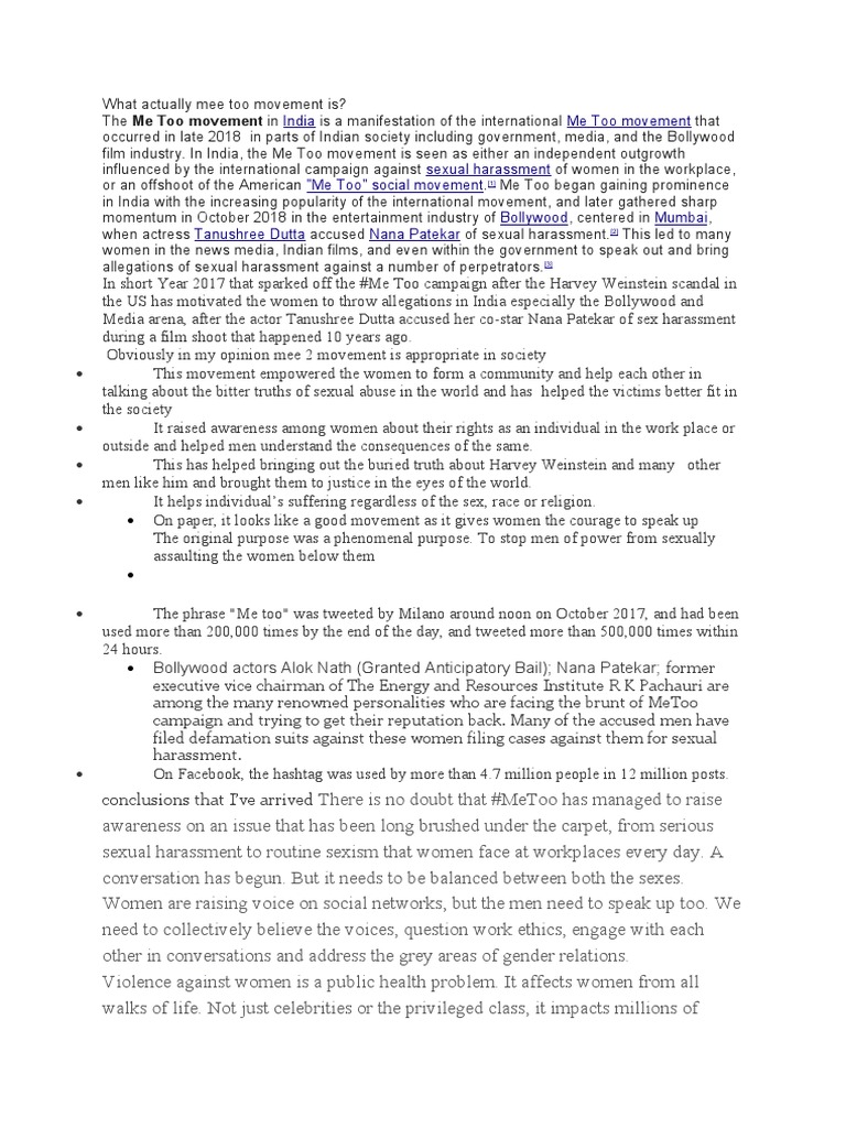 What Actually Mee Too Movement Is | PDF | Human Rights | Applied Ethics