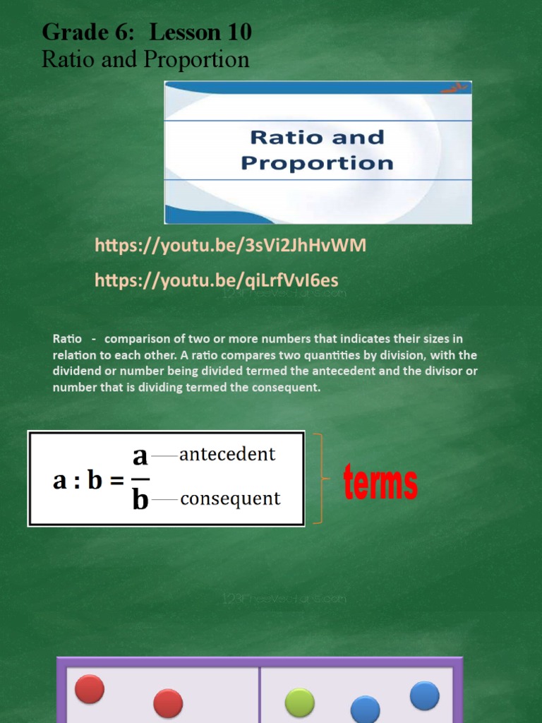 Ratio and Proportion: Grade 6: Lesson 10 | PDF