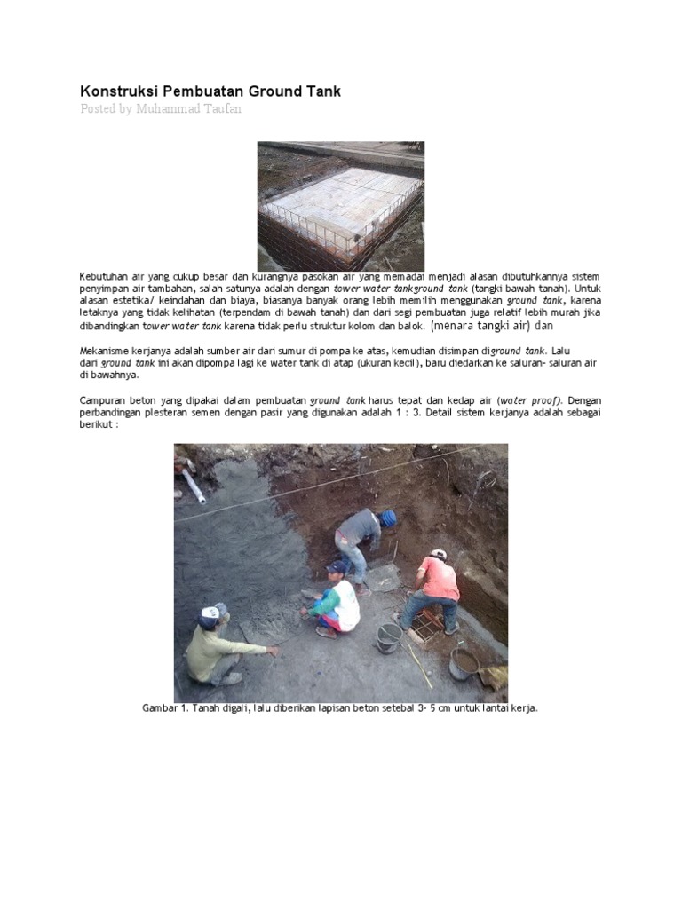 Konstruksi dan Detail Ground Tank | PDF