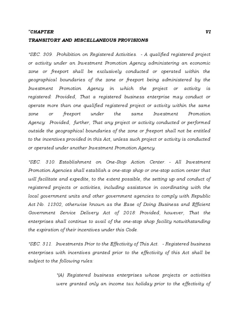 "Chapter VI Transitory and Miscellaneous Provisions | PDF | Taxes | Justice