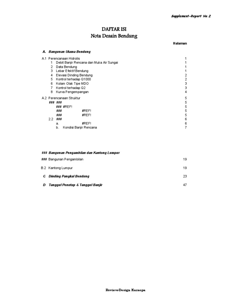 Contoh Pehitungan Elevasi Dan Mercu Bendung | PDF