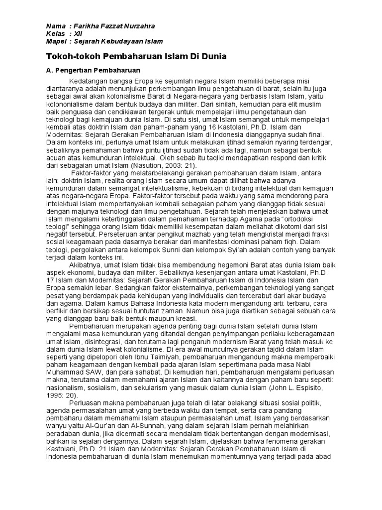 Tokoh Pembaharuan Islam | PDF | Agama & Spiritualitas