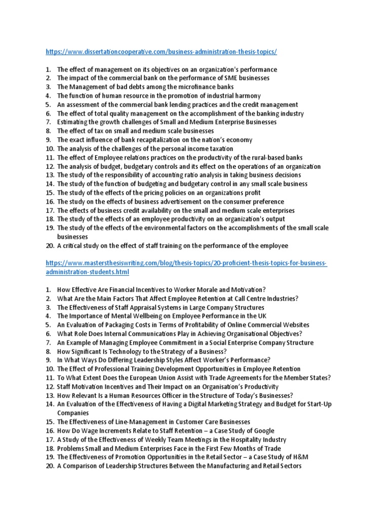 Business Research Topics | PDF | Entrepreneurship | Business