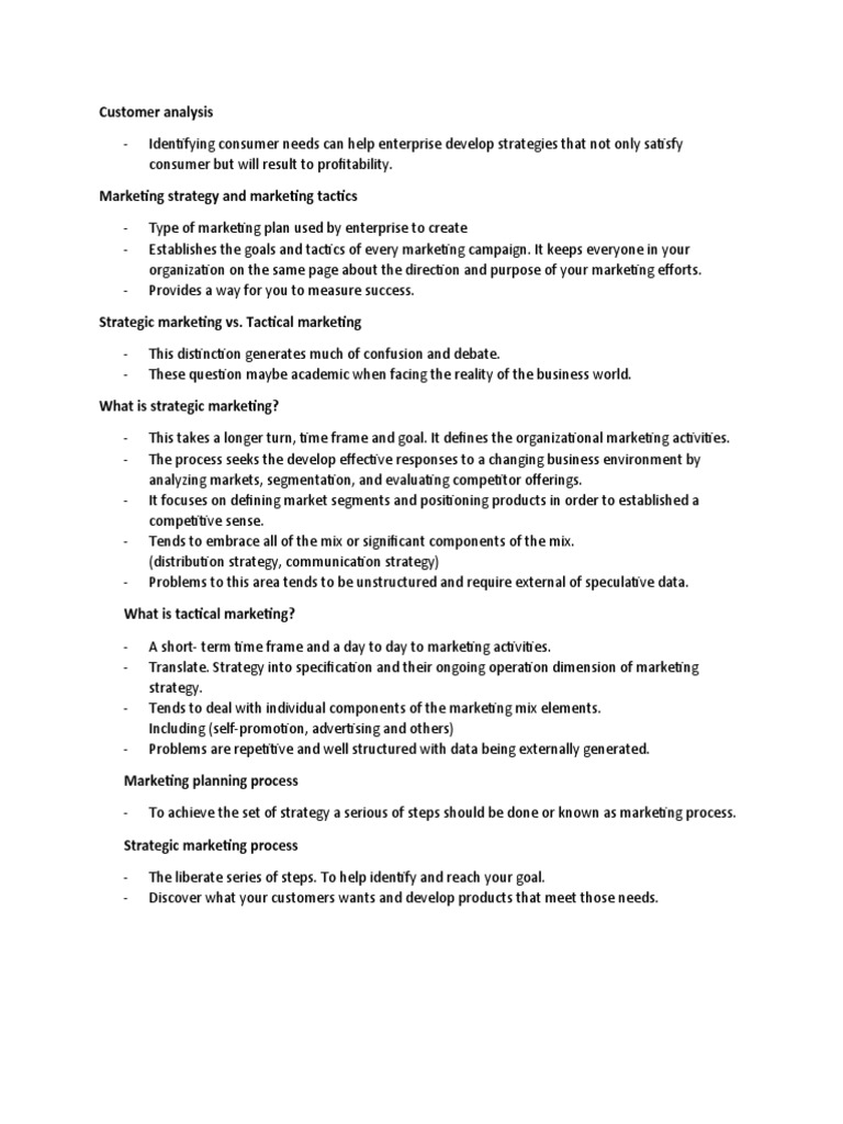 Customer Analysis | PDF | Marketing | Strategic Management