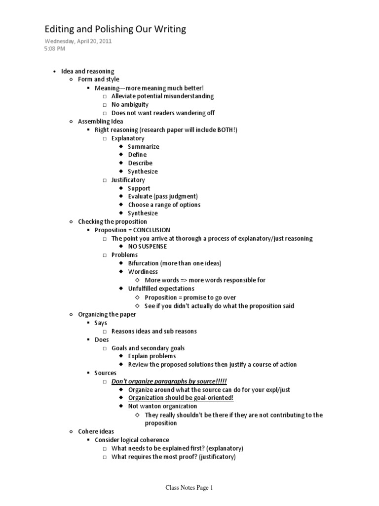 Editing and Polishing Our Writing | PDF | Paragraph | Reason