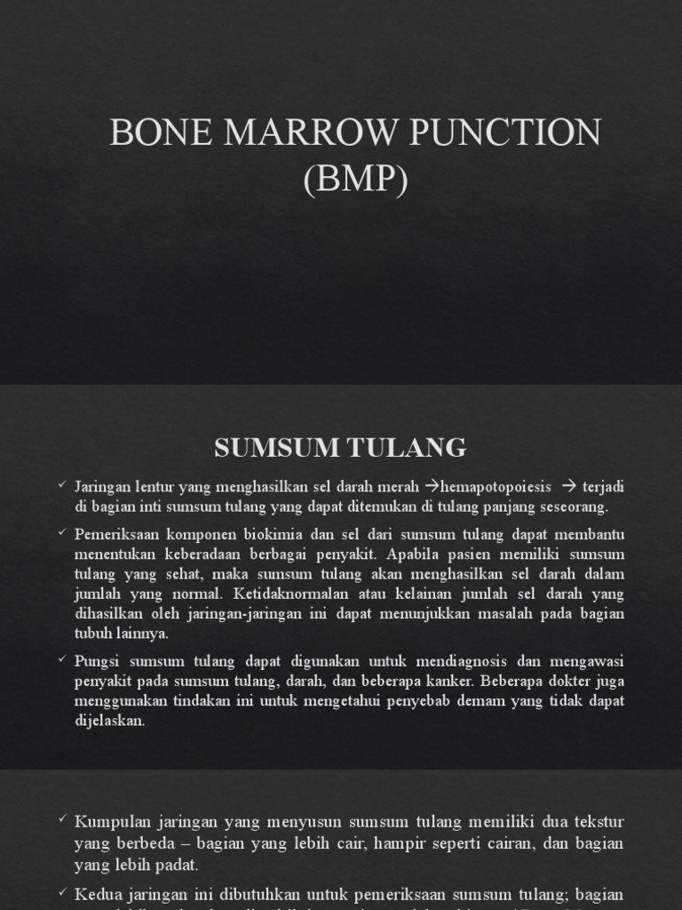 Bone Marrow Punction (BMP) | PDF