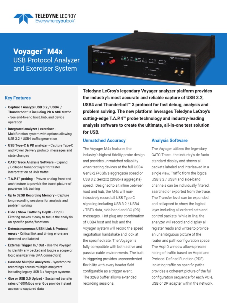 Voyager M4x: USB Protocol Analyzer and Exerciser System | PDF | Usb | Computer Hardware