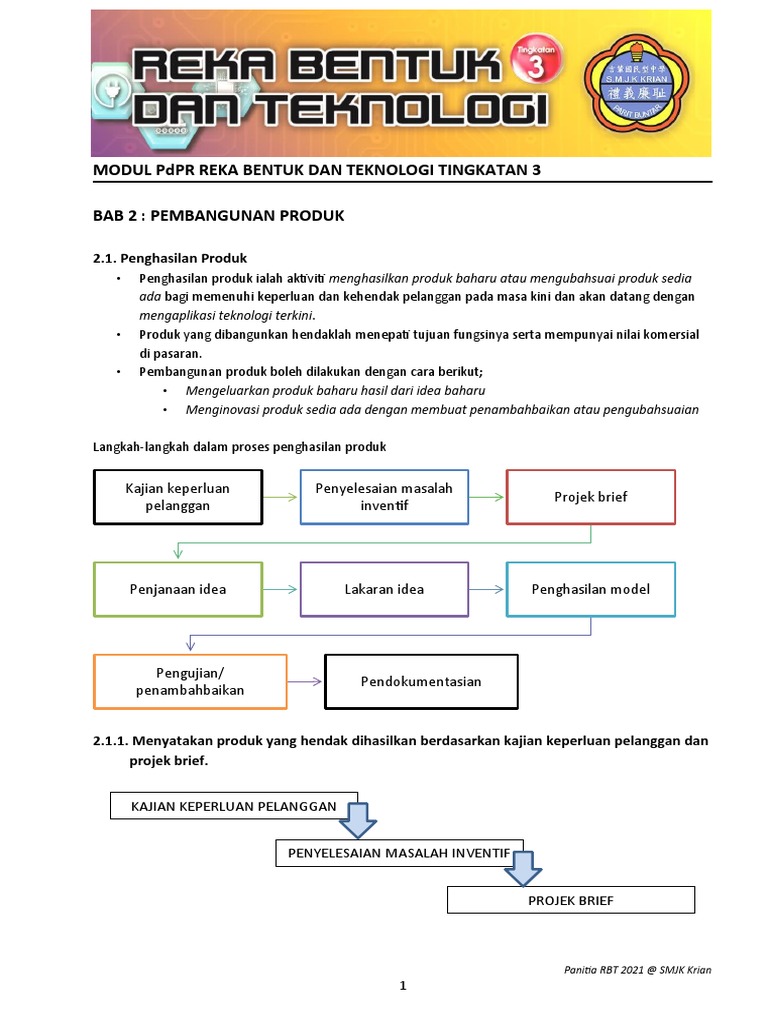 MODUL RBT Bab 2 - Penghasilan Produk (T3) | PDF