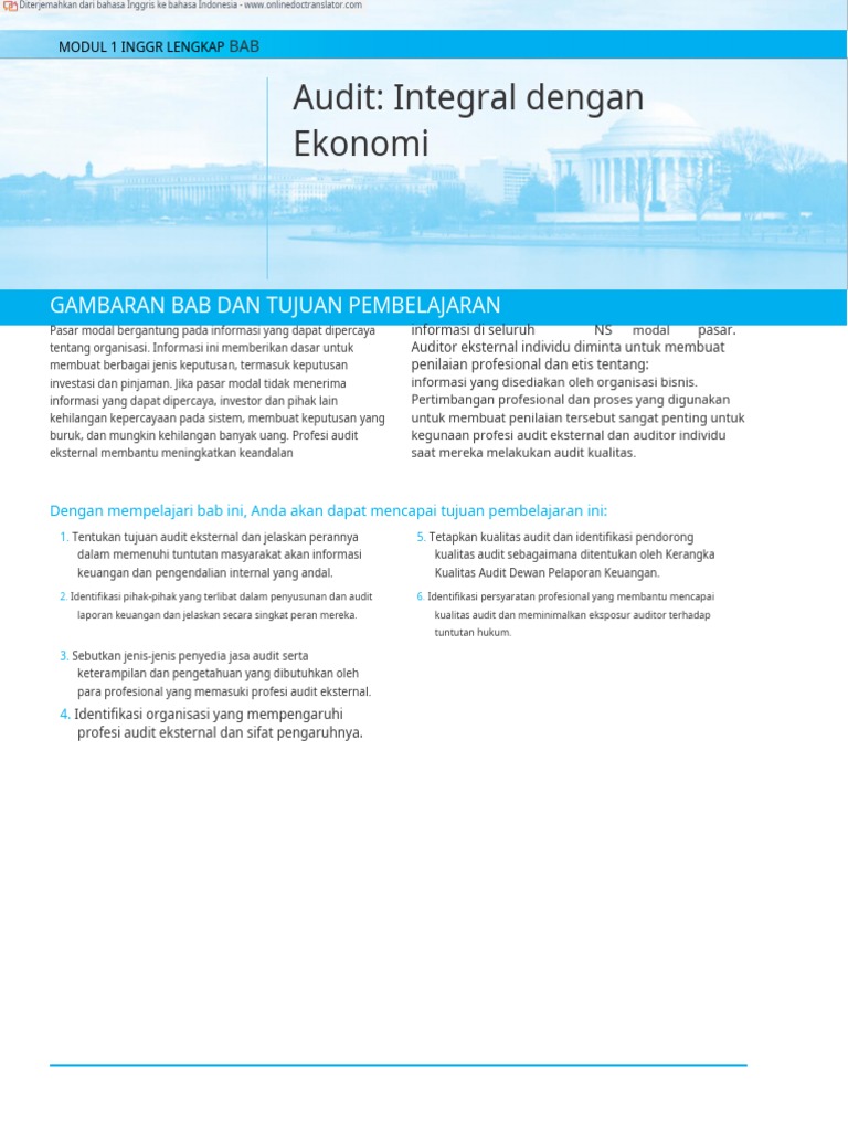 Modul 1 Ing Audit Lanjutan - En.id | PDF | Bisnis | Pengelolaan Keuangan & Uang