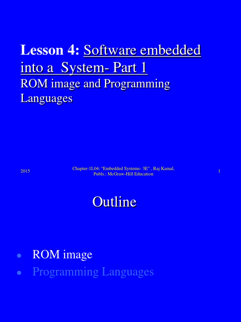 Lesson 4: Software Embedded: Into A System-Part 1 | PDF | Computer ...