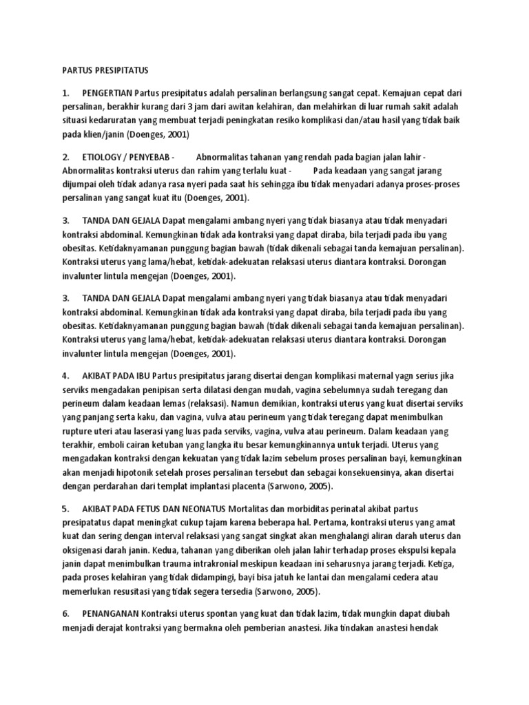 Partus Presipitatus | PDF