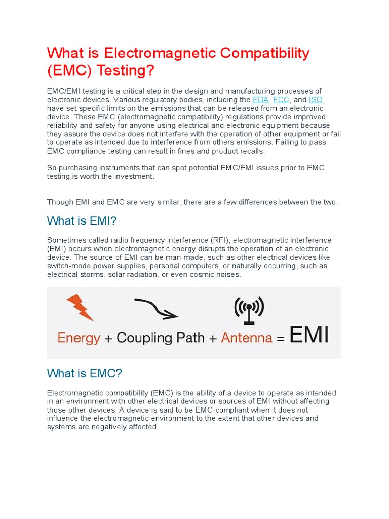 EMC What Is Electromagnetic Compatibility | PDF | Electromagnetic Compatibility ...