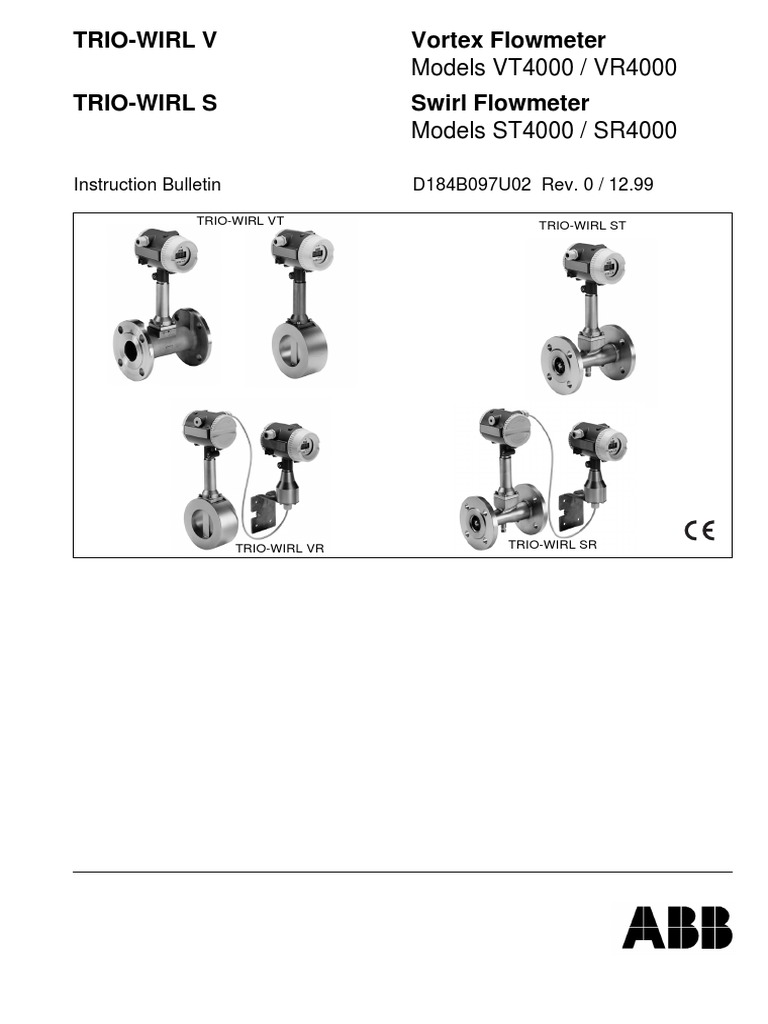 Vortex Flowmeter Trio-Wirl V: Models VT4000 / VR4000 | PDF | Flow ...
