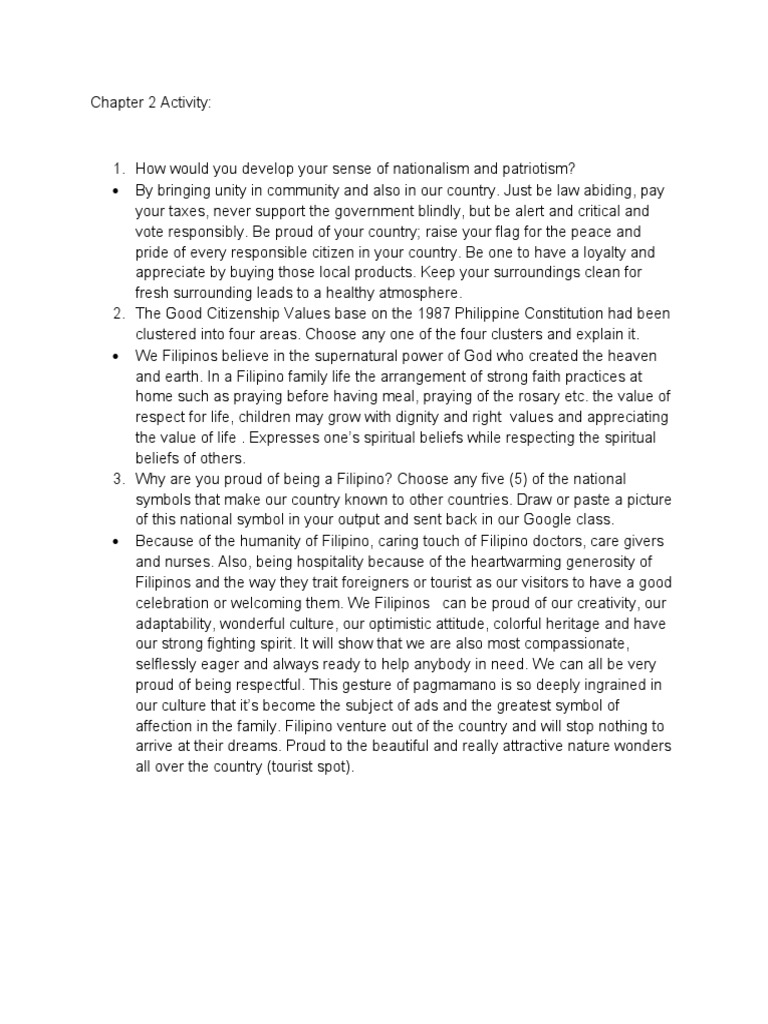 Chapter 2 Activity | PDF | Philippines